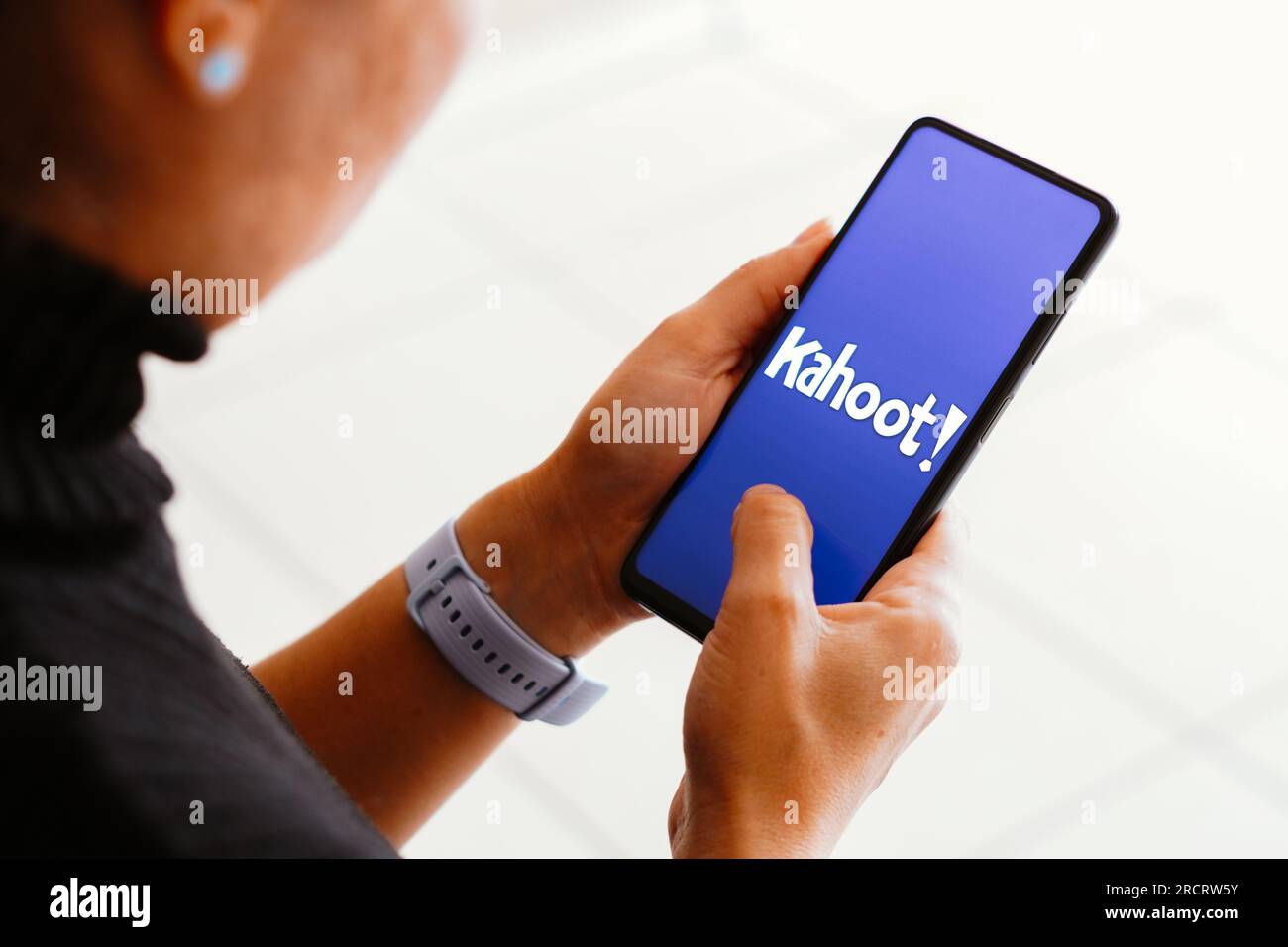 In this photo illustration, the Kahoot logo seen displayed on a ...