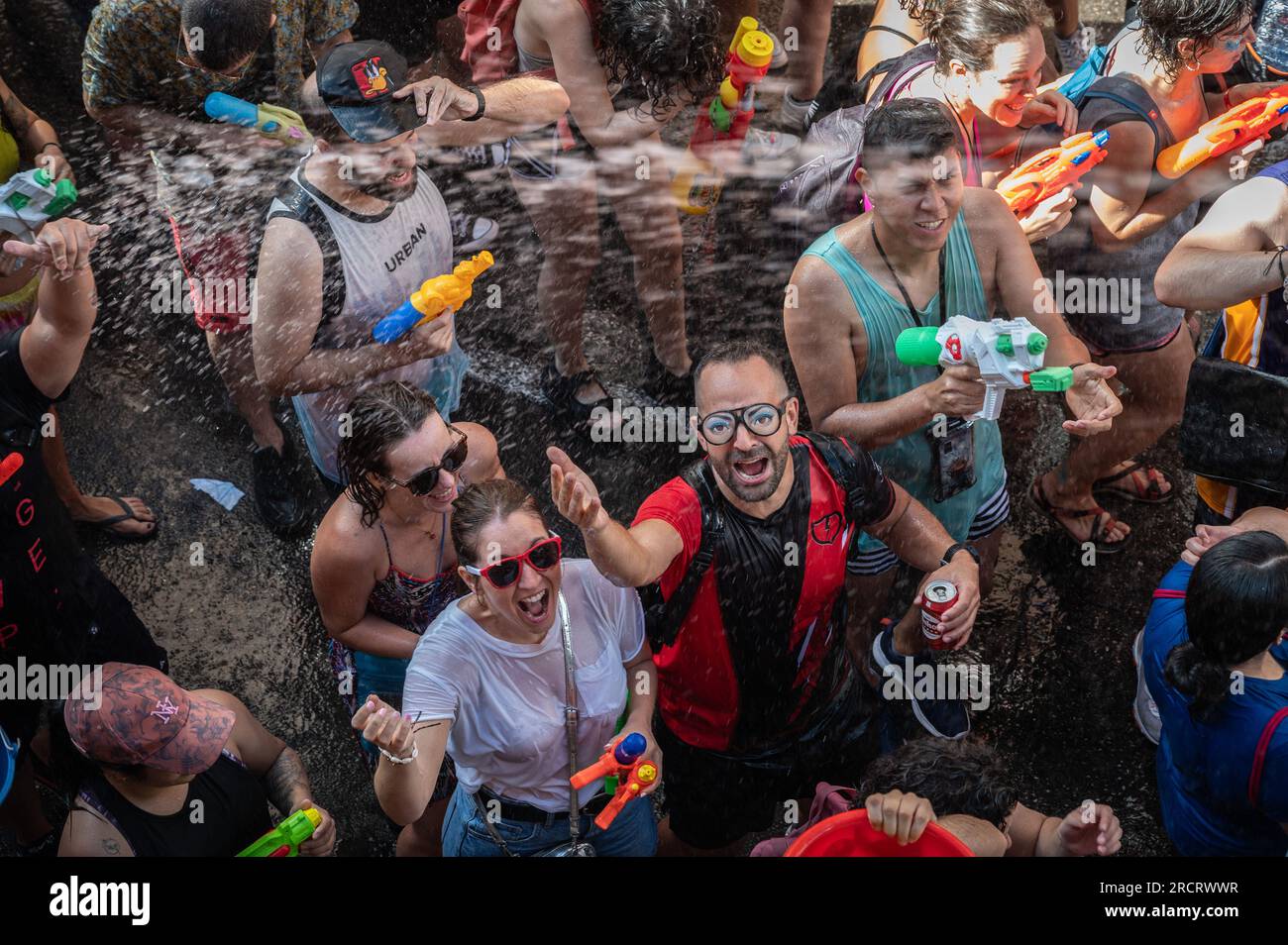 Madrid, Spain. 16th July, 2023. Revelers take part in the annual summer ...