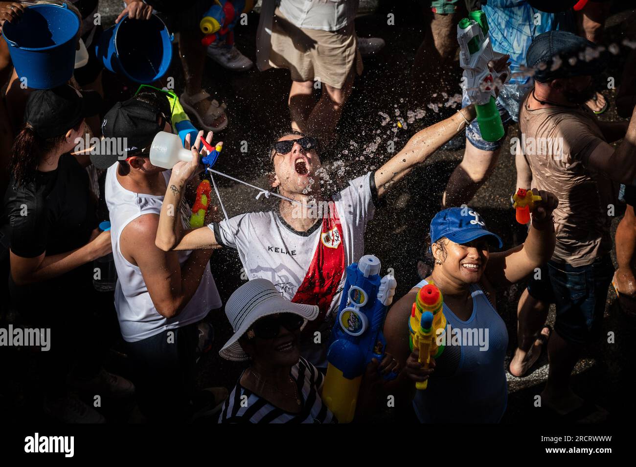 Madrid, Spain. 16th July, 2023. Revelers take part in the annual summer ...
