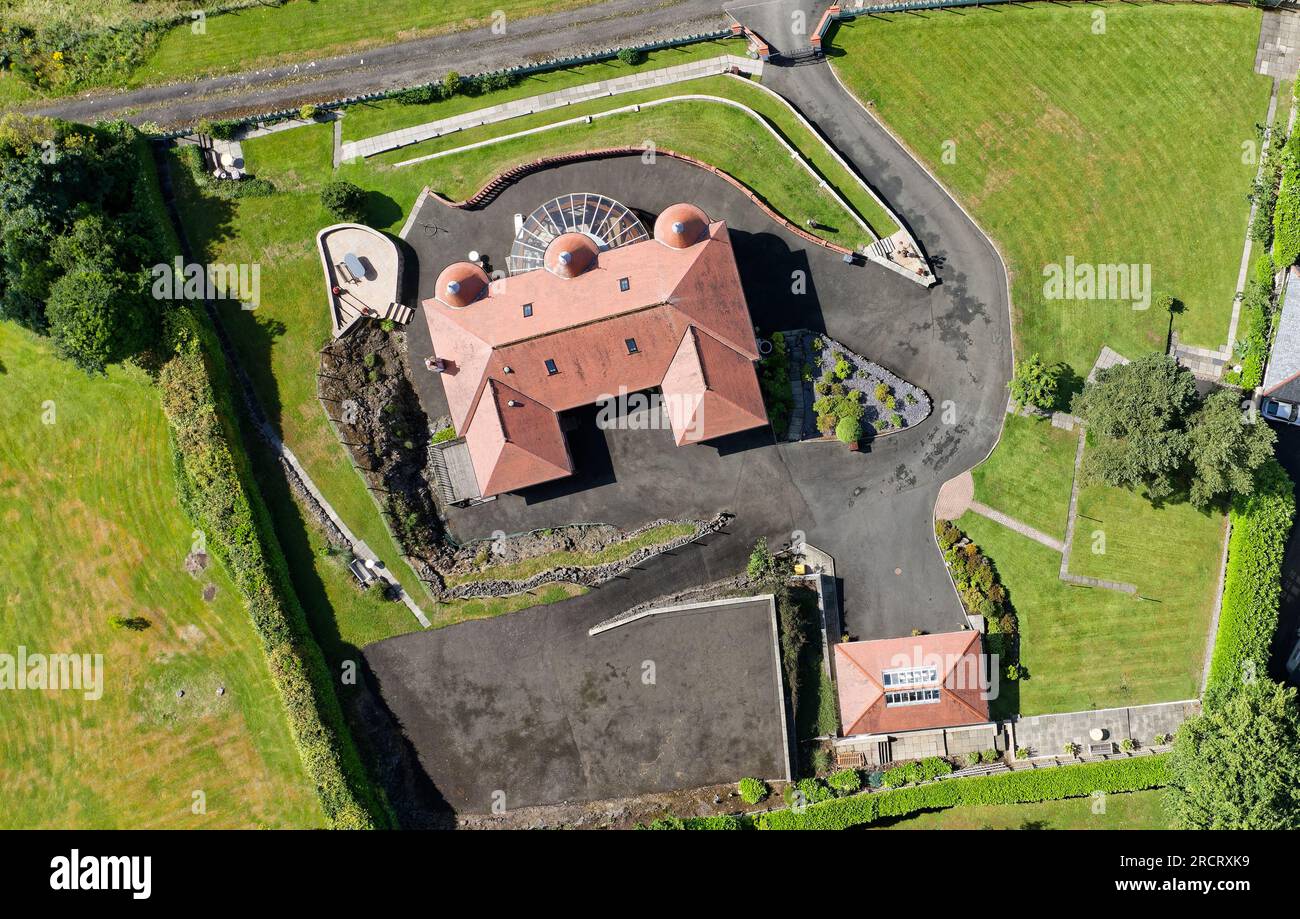 Luxury countryside rural village aerial view from above in Quarriers ...