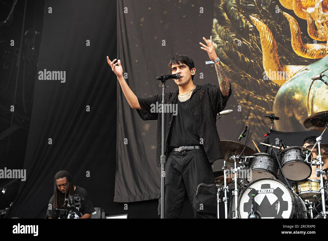 Andrew "Andy Leo" Rockhold of Crown the Empire performs at ...