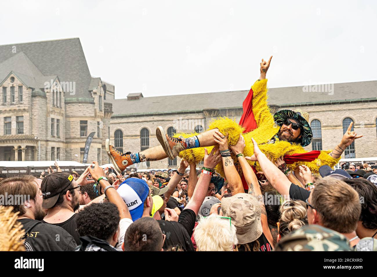 Festival goer crowd surfs at Inkcarceration Music and Tattoo Festival ...