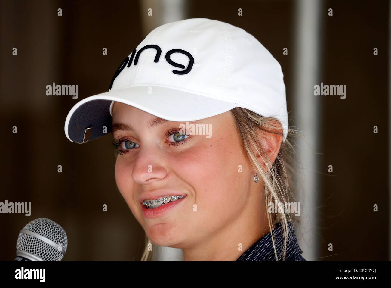SYLVANIA, OH - JULY 15: Amateur golfer Mia Hammond does an interview ...