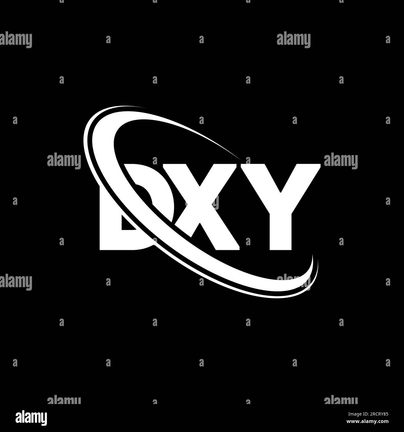 DXY logo. DXY letter. DXY letter logo design. Initials DXY logo linked with circle and uppercase ...
