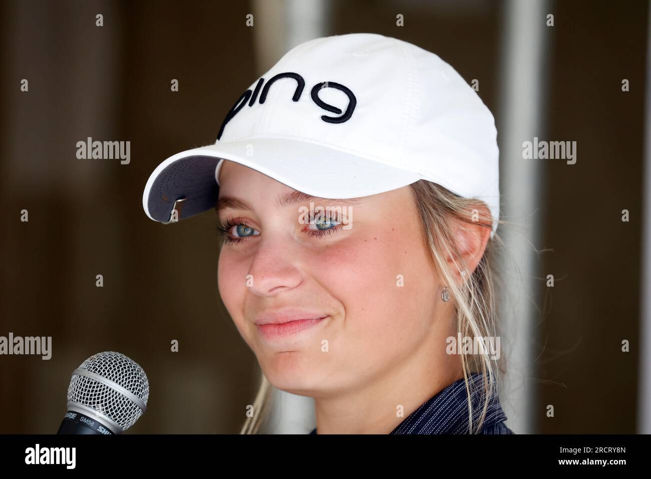 SYLVANIA, OH - JULY 15: Amateur golfer Mia Hammond does an interview ...