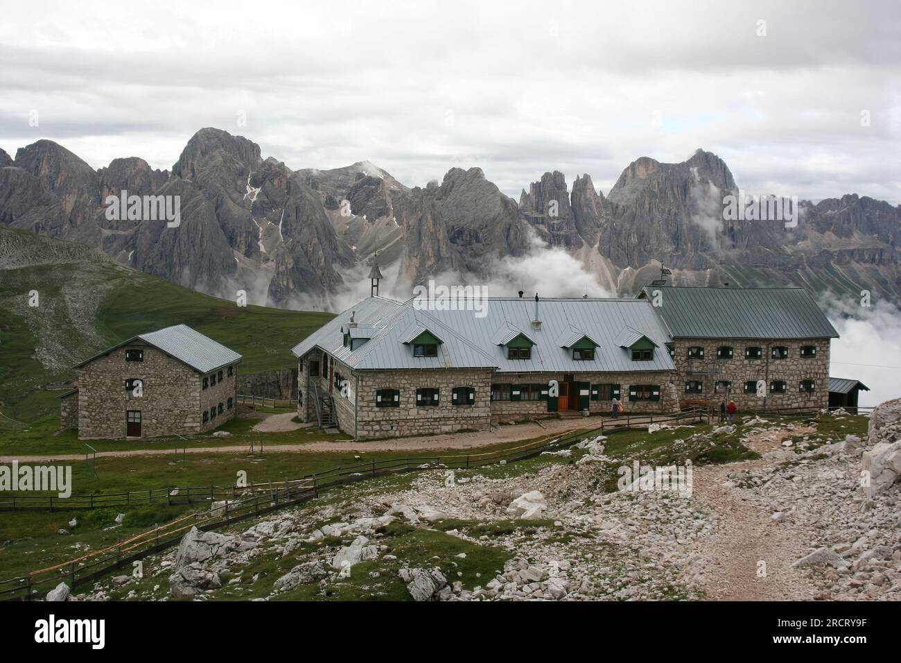 Photo of cabin in mountains, and landscapes Italian Dolomites Stock ...