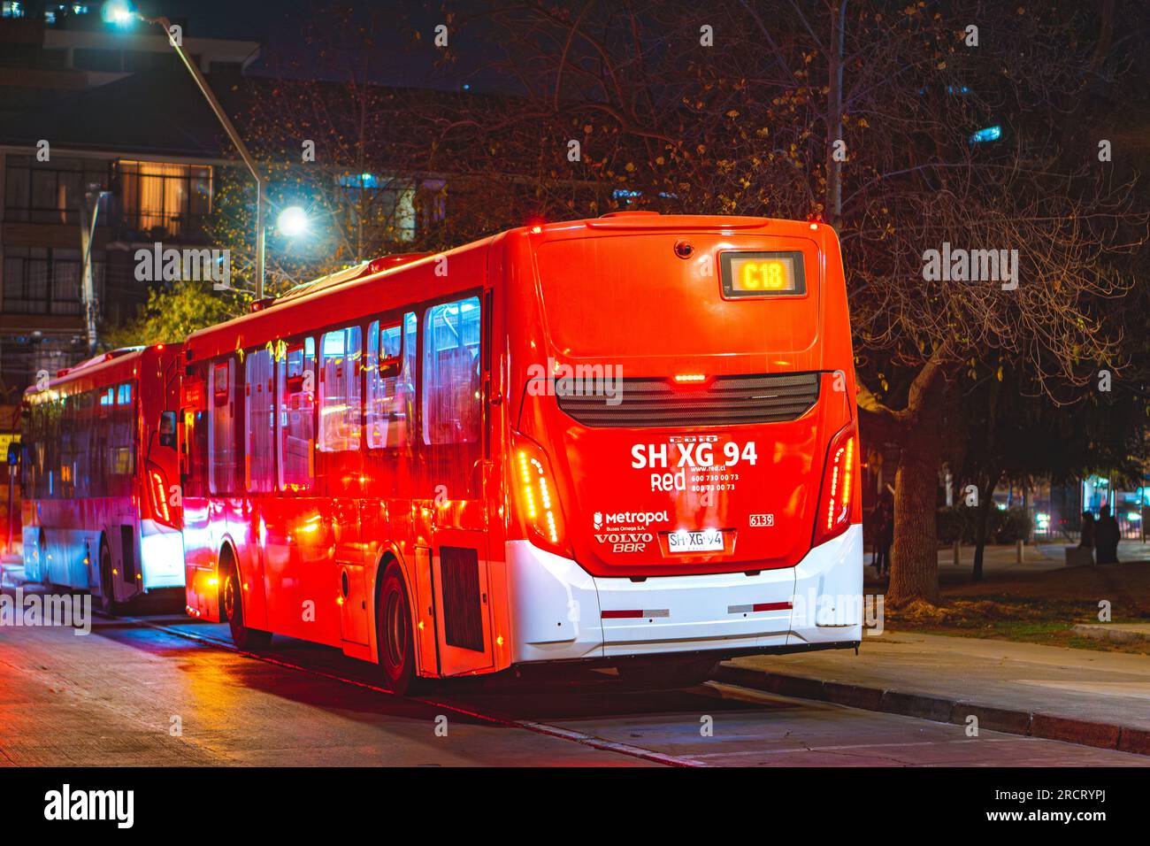 Santiago, Chile - May 09 2023: A public transport Transantiago, or Red ...