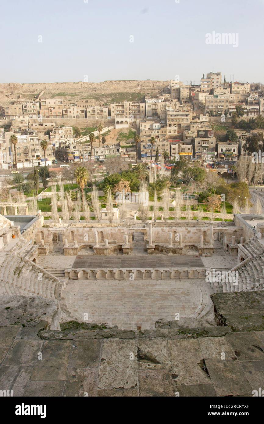 downtown, roman theater, Amman, عمان, Ammān, Jordan Stock Photo - Alamy