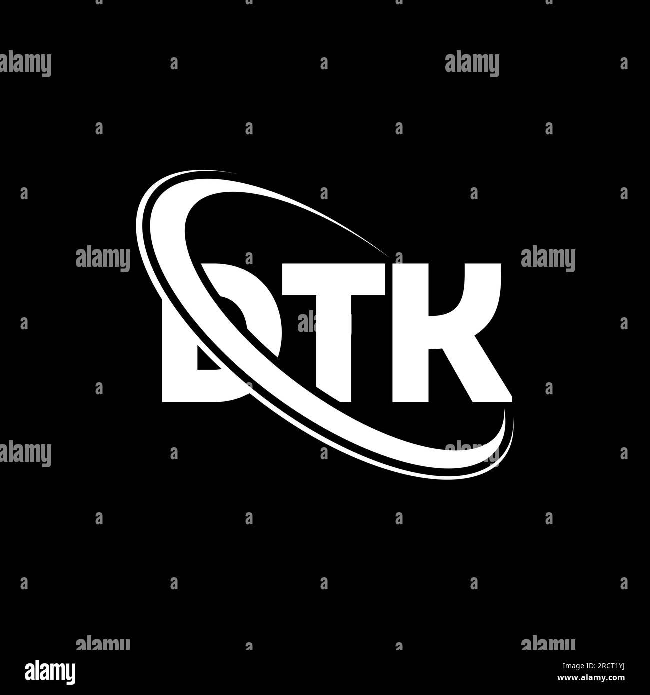 DTK logo. DTK letter. DTK letter logo design. Initials DTK logo linked with circle and uppercase ...