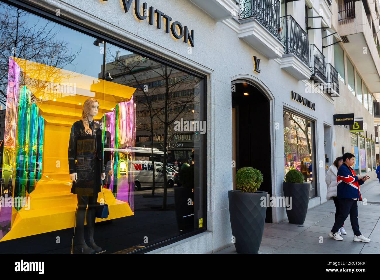 Madrid, Spain, Louis Vuitton storefront, LVMH Shop Front, Window ...