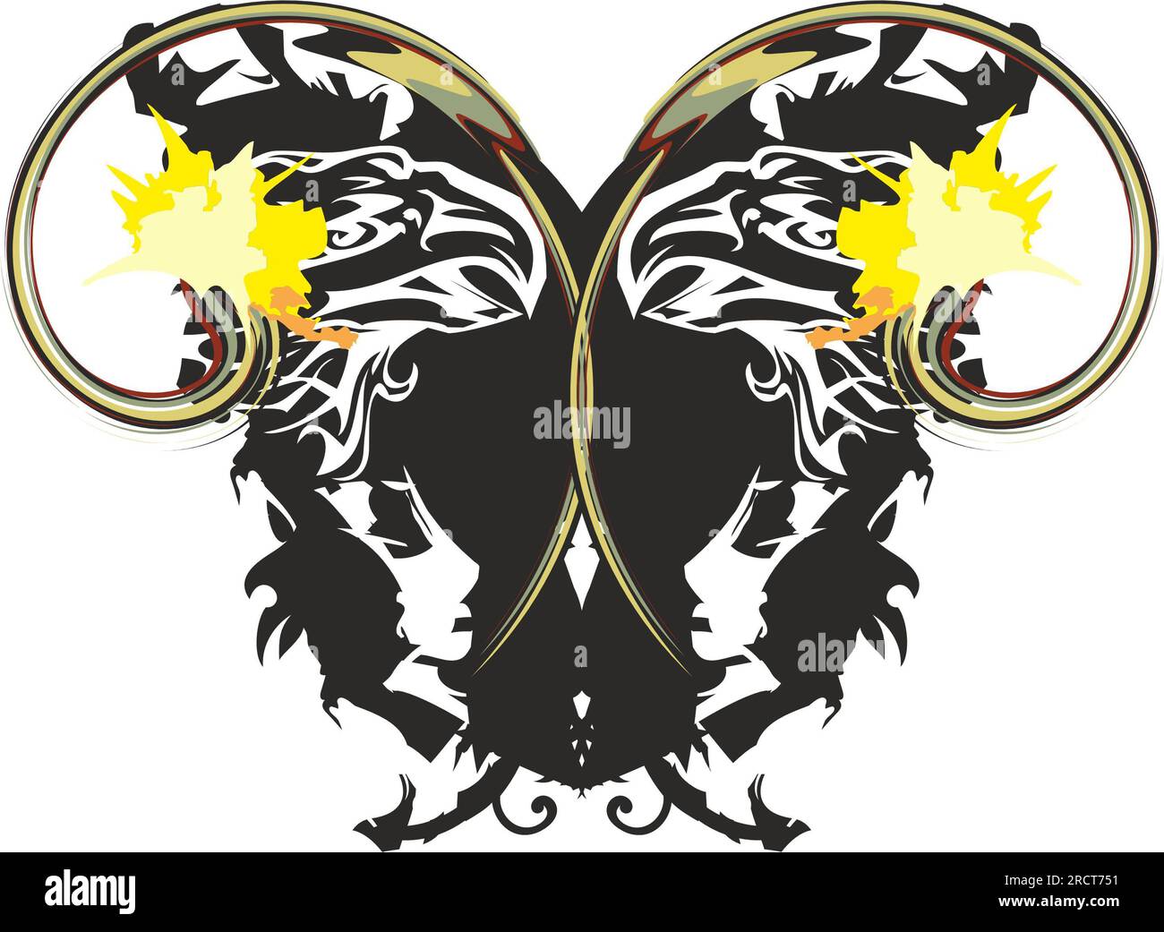Butterfly wings with an eagle pattern and sparkle elements on white ...