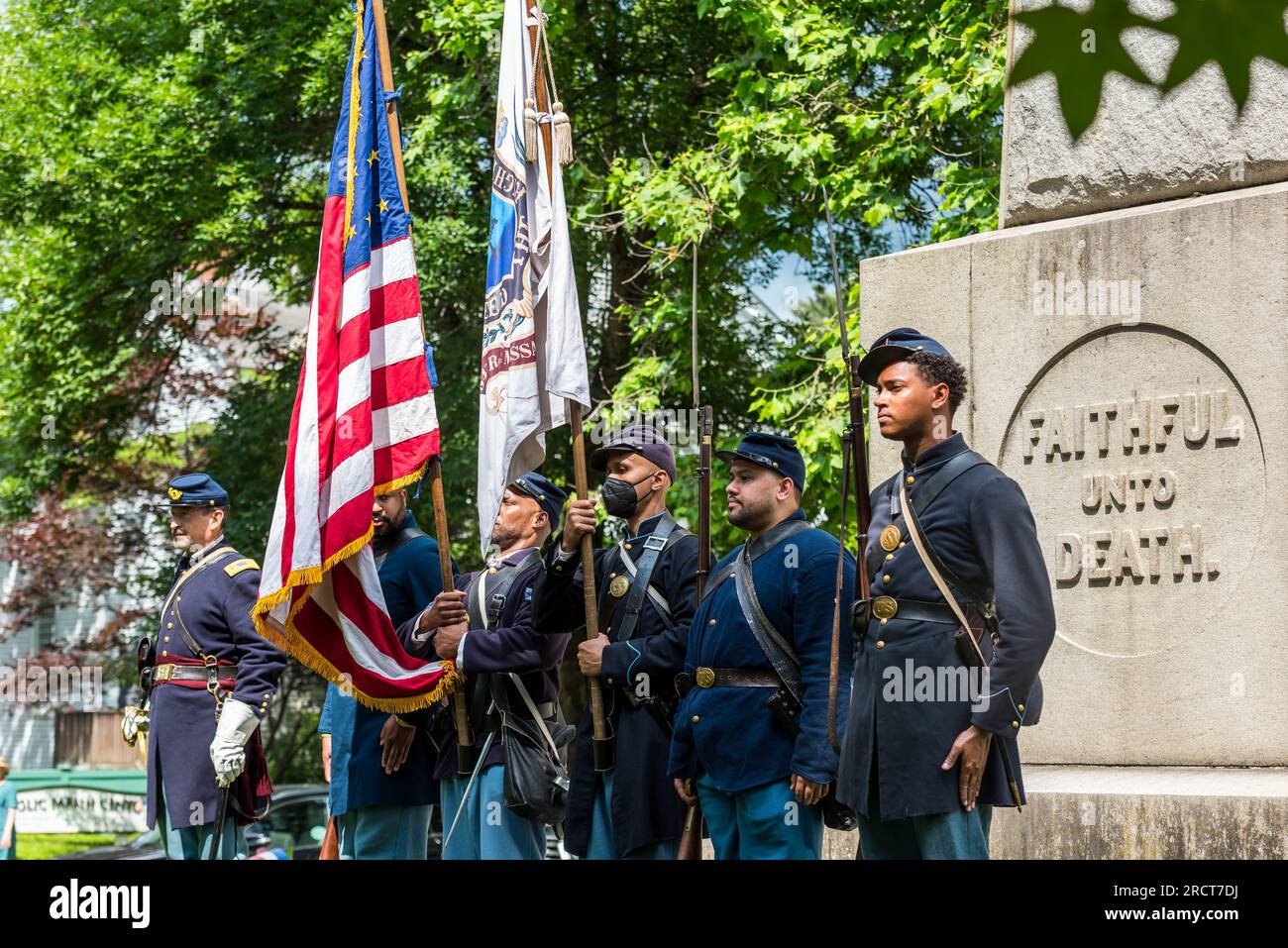 Ceremony honoring the life of George Washington Dugan, the only Black ...