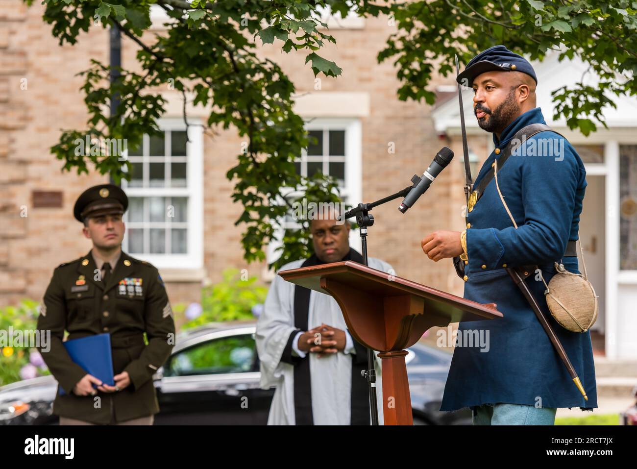 Ceremony honoring the life of George Washington Dugan, the only Black ...