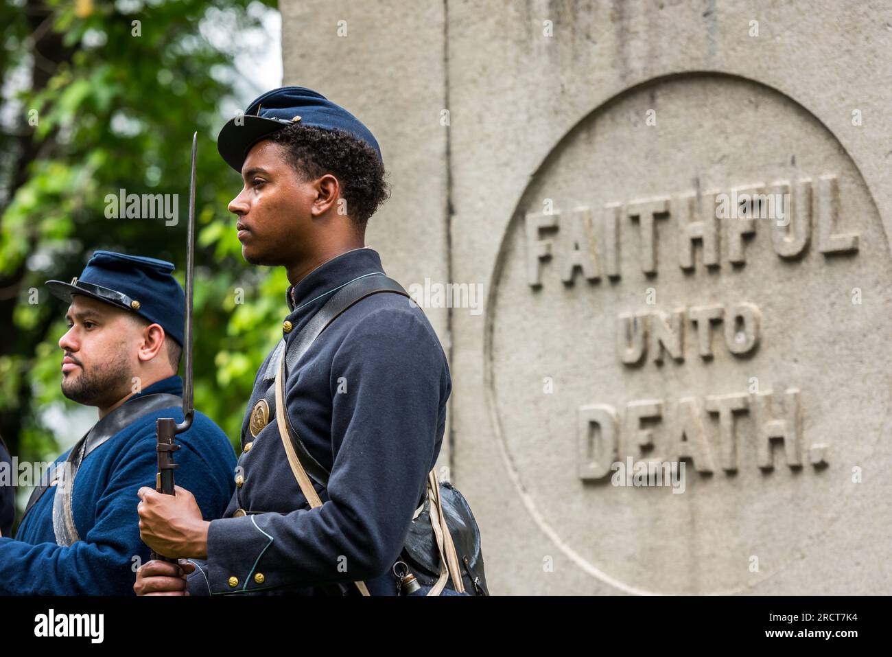 Ceremony honoring the life of George Washington Dugan, the only Black ...