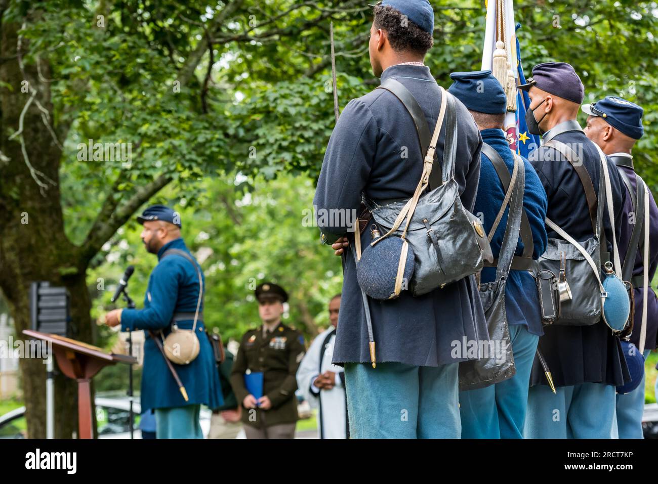 Ceremony honoring the life of George Washington Dugan, the only Black ...
