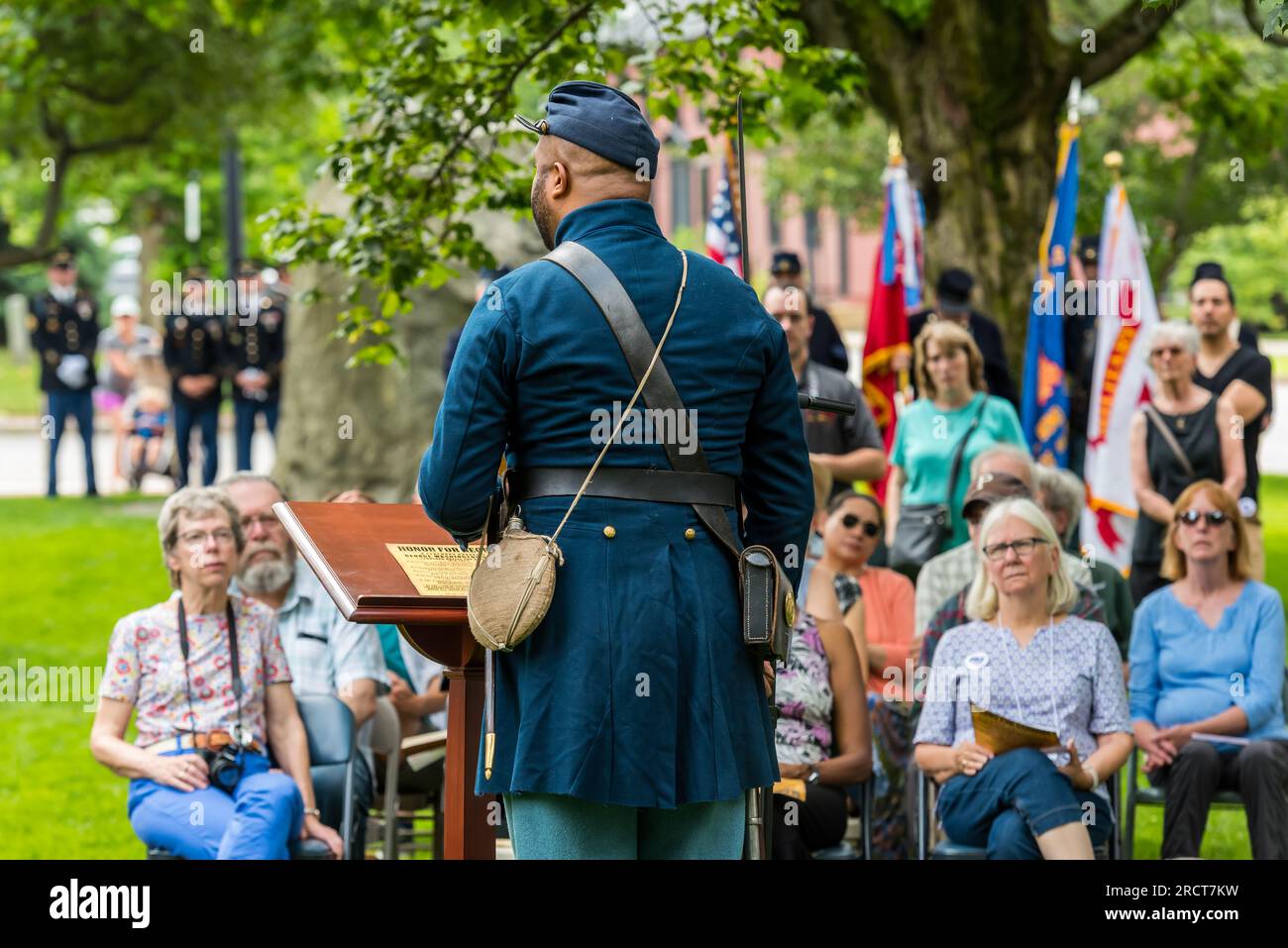 Ceremony honoring the life of George Washington Dugan, the only Black ...