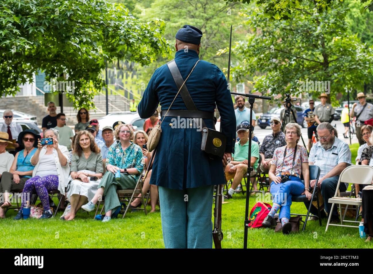 Ceremony honoring the life of George Washington Dugan, the only Black ...