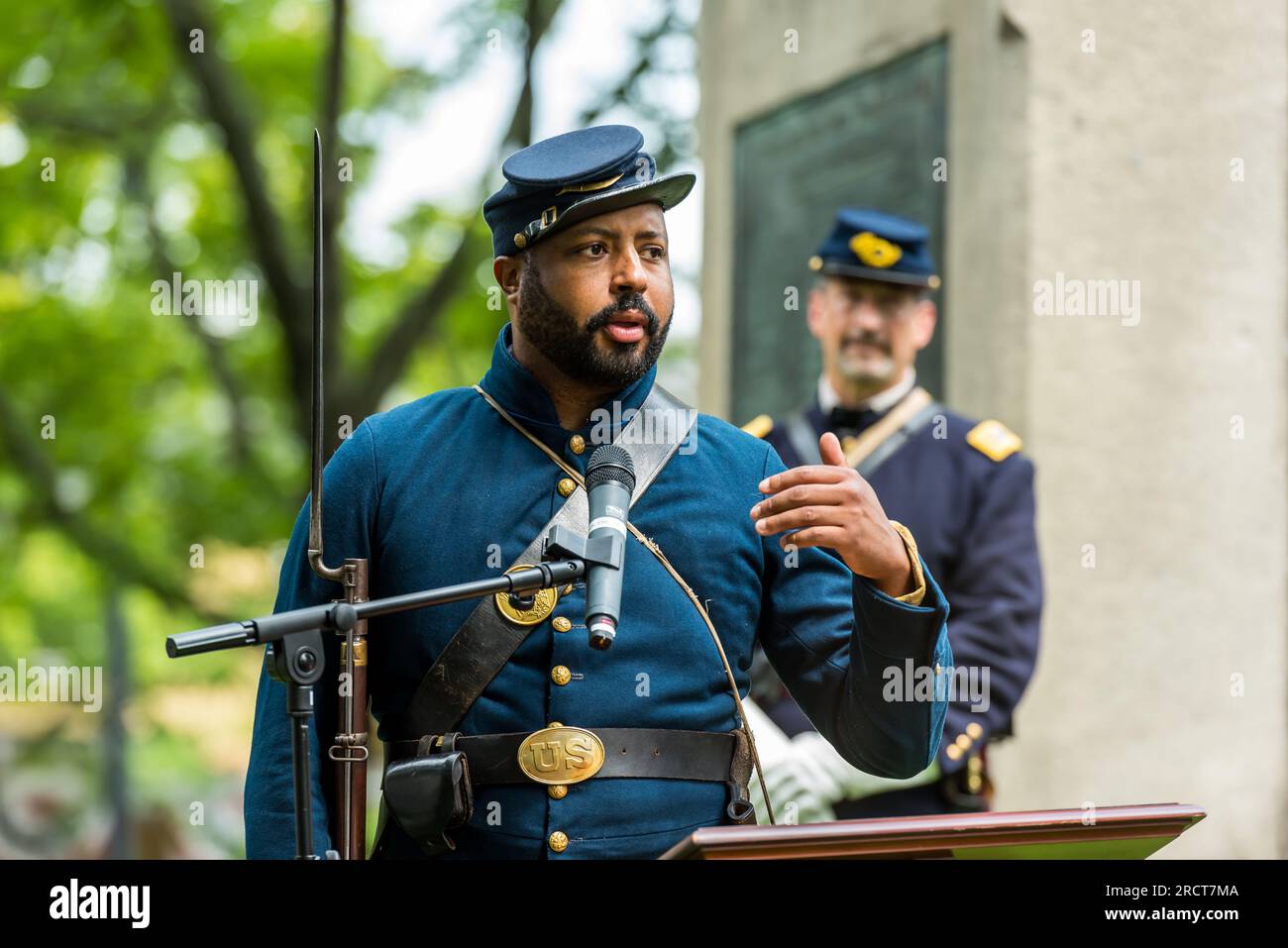 Ceremony honoring the life of George Washington Dugan, the only Black ...