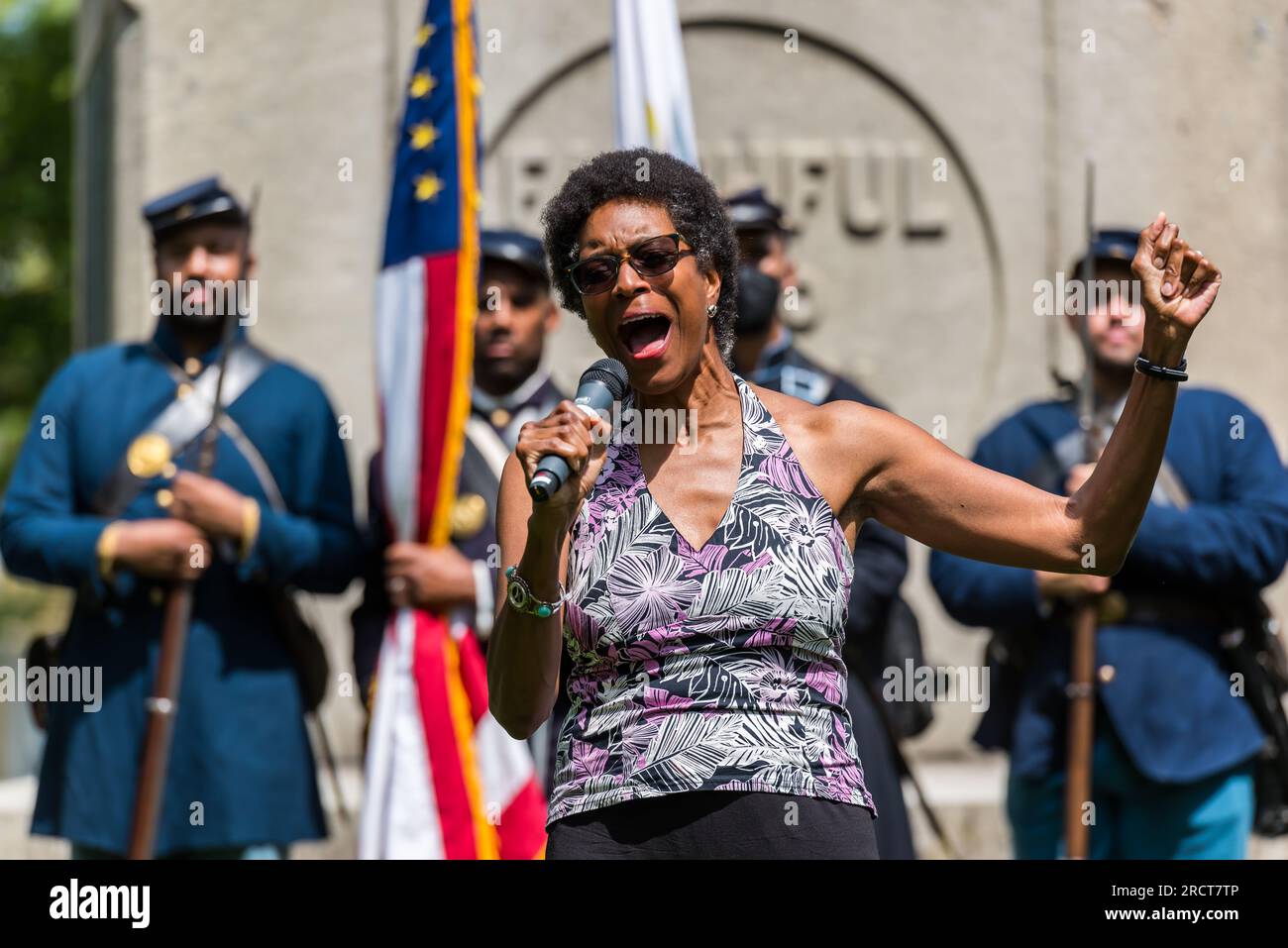 Ceremony honoring the life of George Washington Dugan, the only Black ...