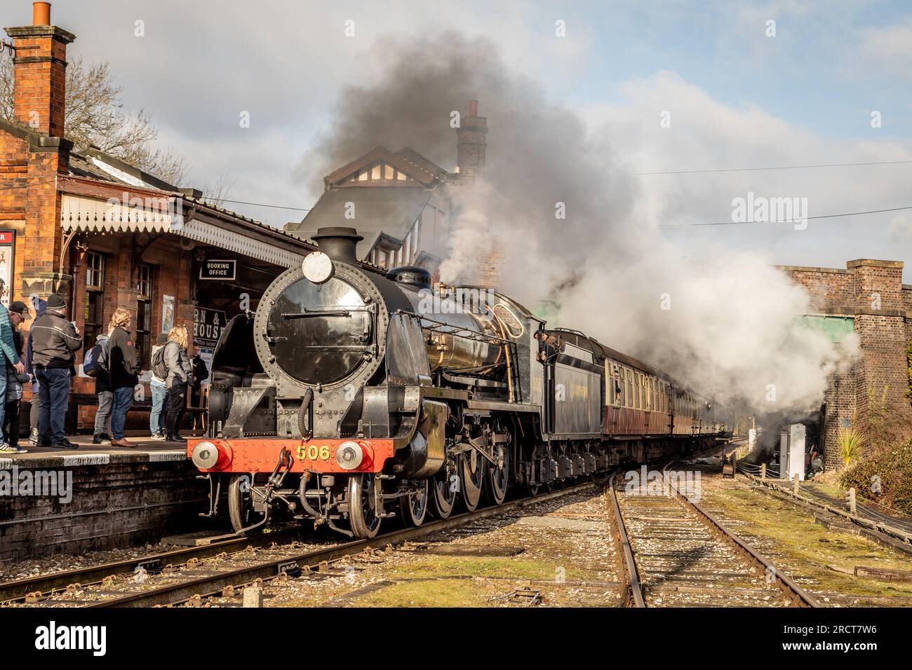 SR 'S15' 4-6-0 No. 506 arrives at Quorn and Woodhouse station on the ...