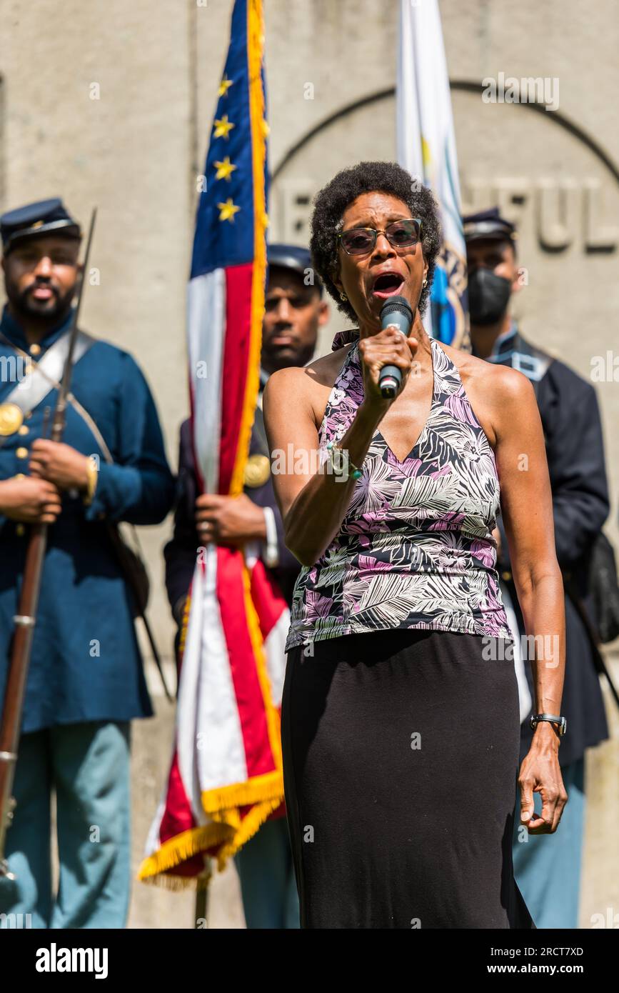 Ceremony honoring the life of George Washington Dugan, the only Black ...