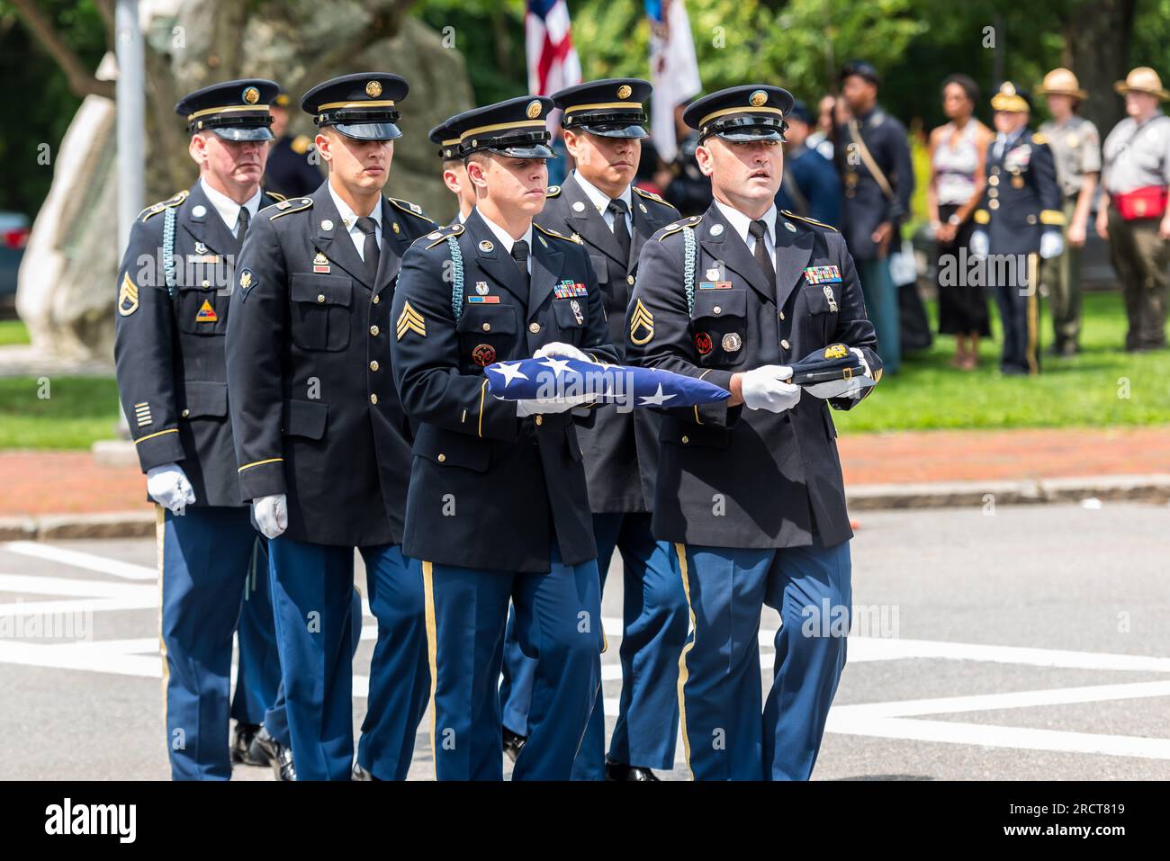 Massachusetts National Guard Selected Honor Guard, at ceremony honoring ...