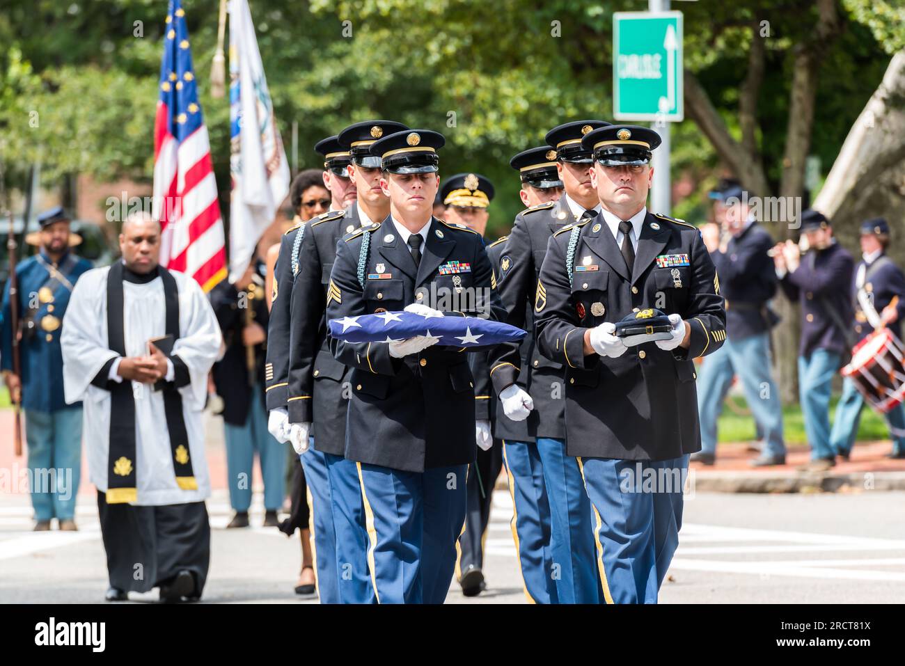 Massachusetts National Guard Selected Honor Guard, at ceremony honoring ...