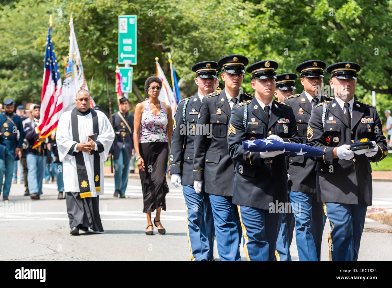 Massachusetts National Guard Selected Honor Guard, at ceremony honoring ...