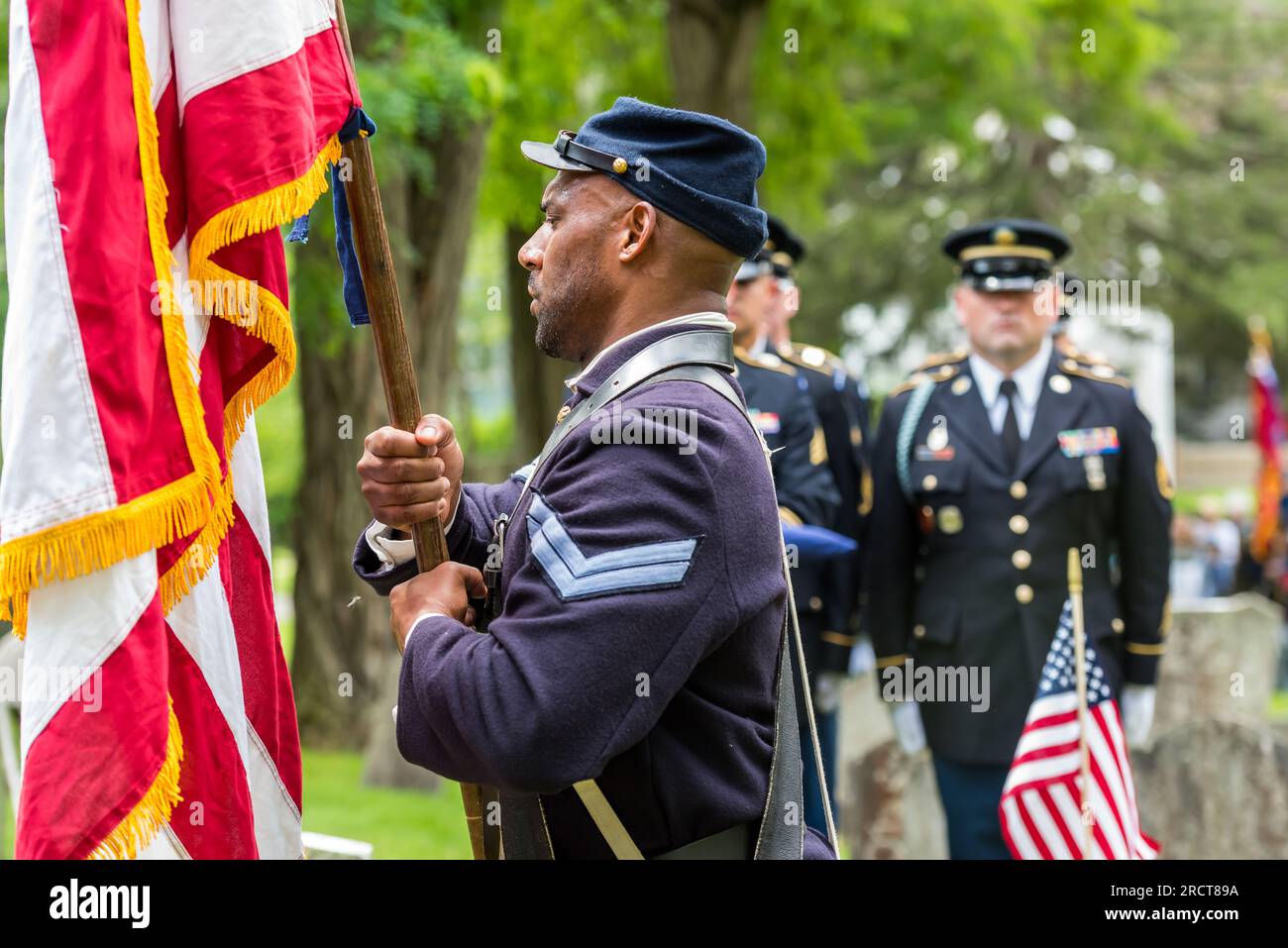 Ceremony honoring the life of George Washington Dugan, the only Black ...
