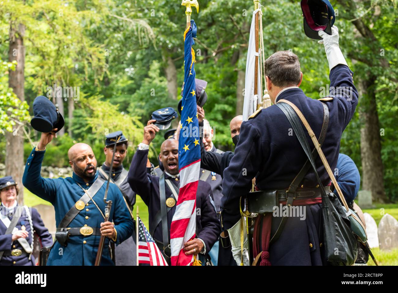 Ceremony honoring the life of George Washington Dugan, the only Black ...