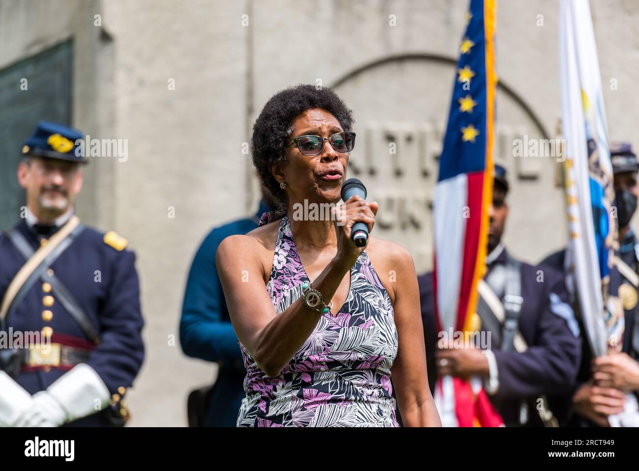 Ceremony honoring the life of George Washington Dugan, the only Black ...