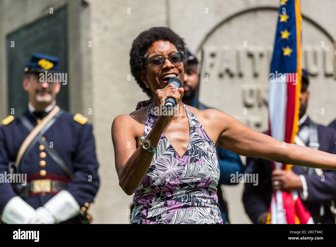 Ceremony honoring the life of George Washington Dugan, the only Black ...