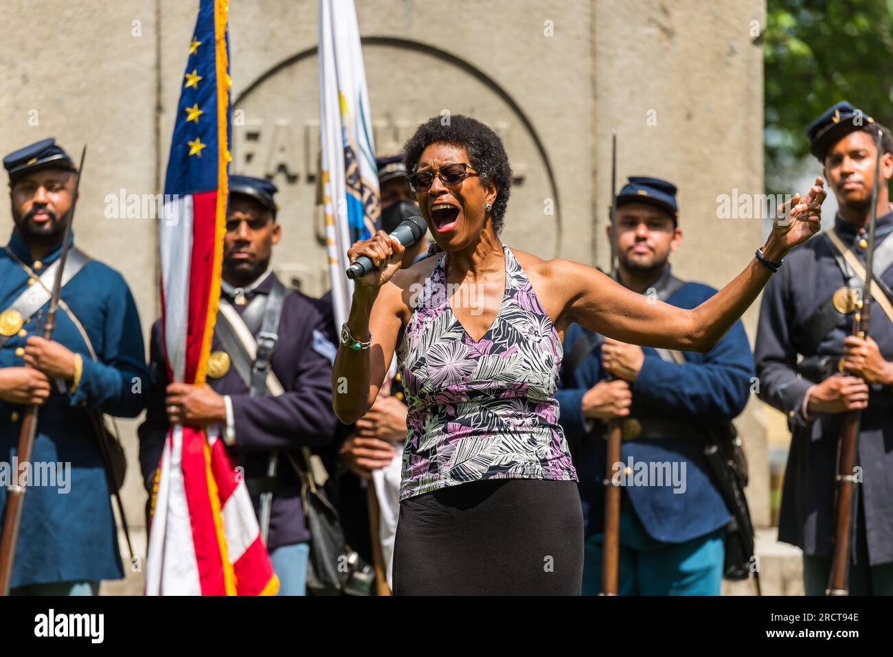 Ceremony honoring the life of George Washington Dugan, the only Black ...