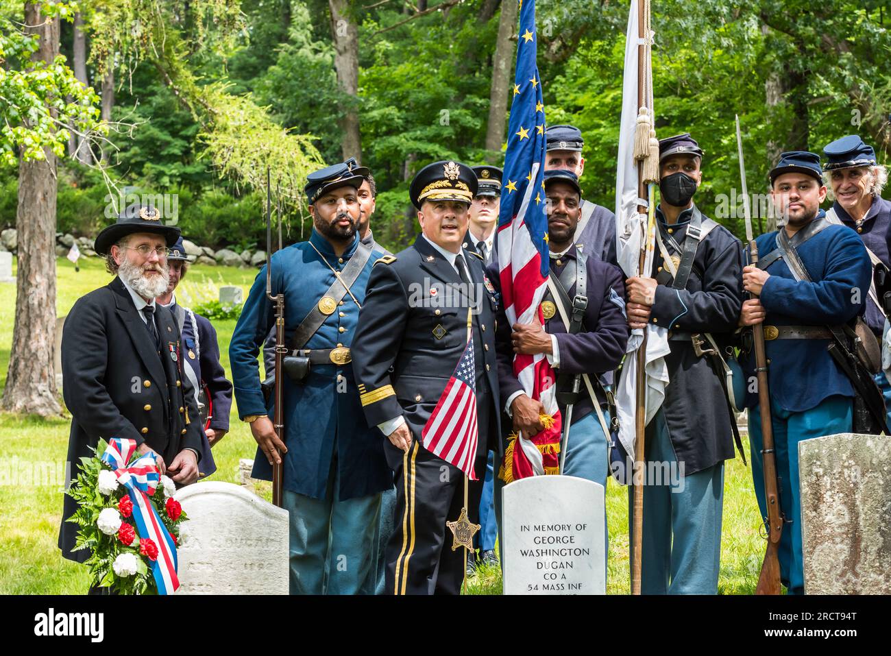Ceremony honoring the life of George Washington Dugan, the only Black ...