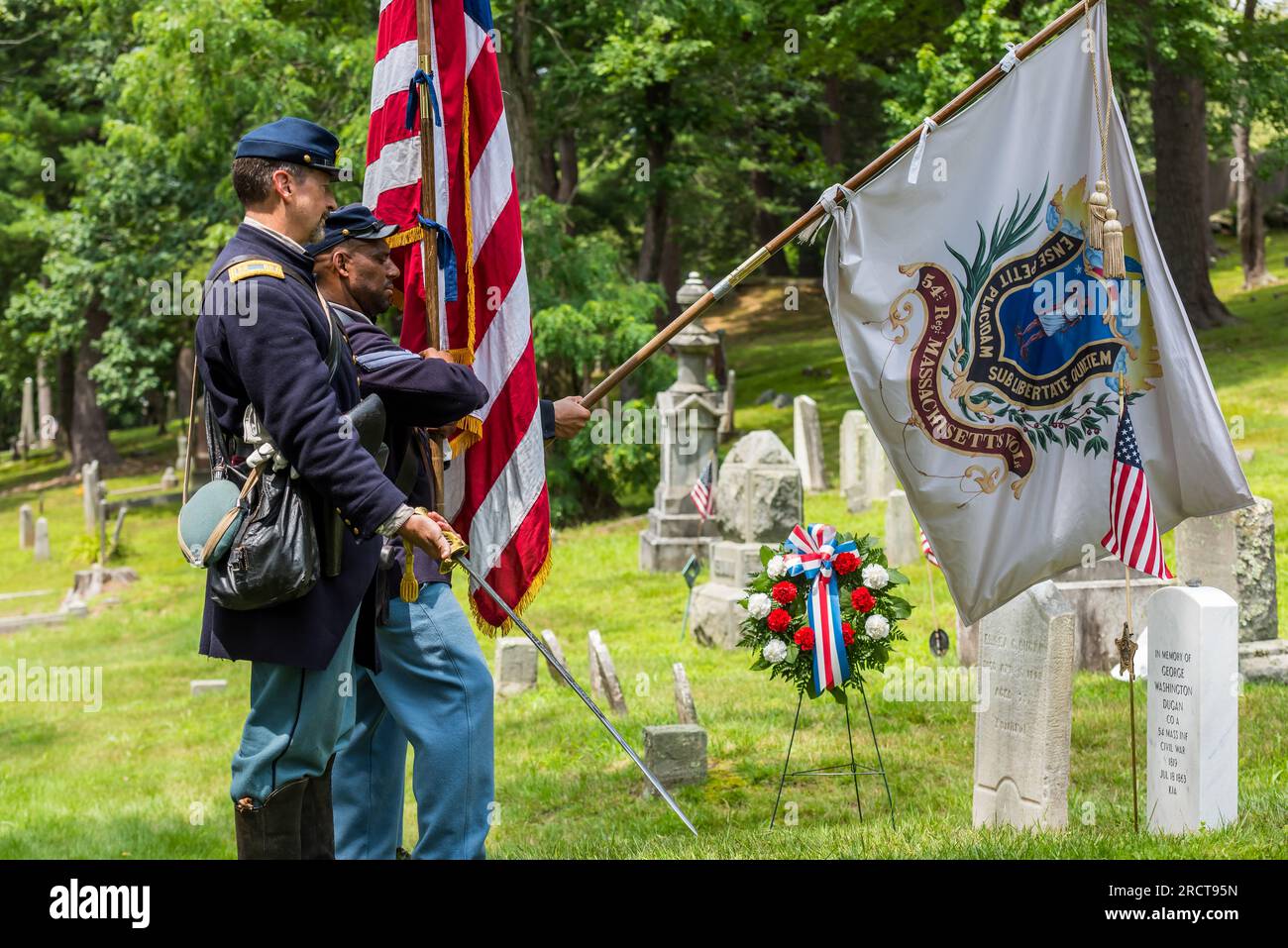 Ceremony honoring the life of George Washington Dugan, the only Black ...