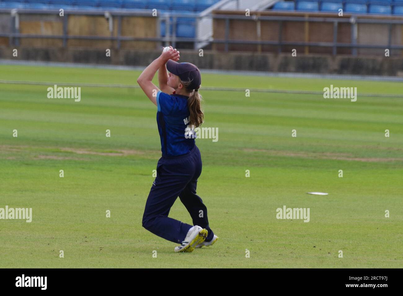 Leeds, 15 July 2023. Emma Marlow taking a catch for Northern Diamonds ...