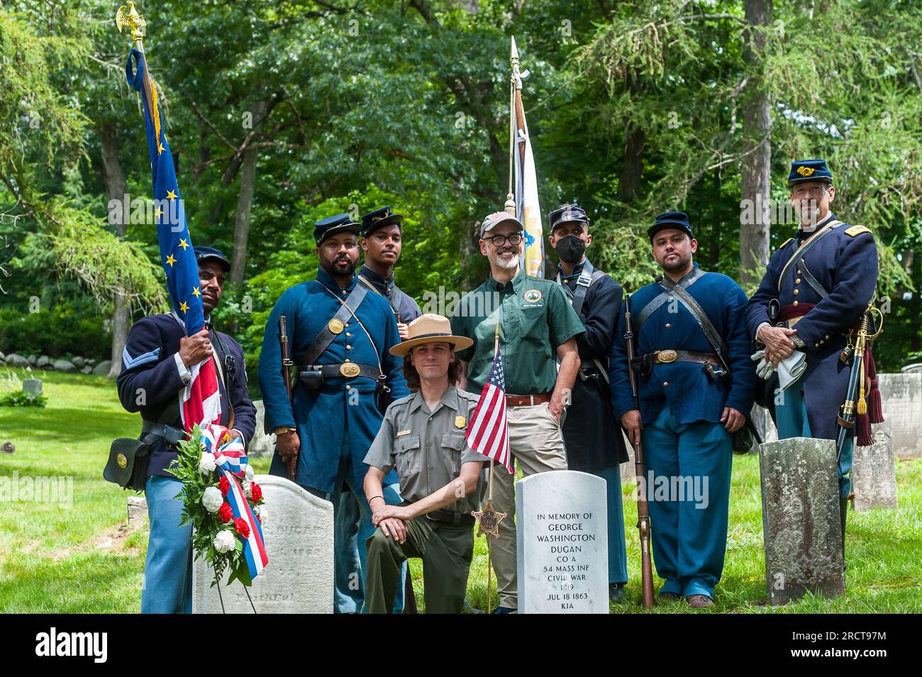 Ceremony honoring the life of George Washington Dugan, the only Black ...