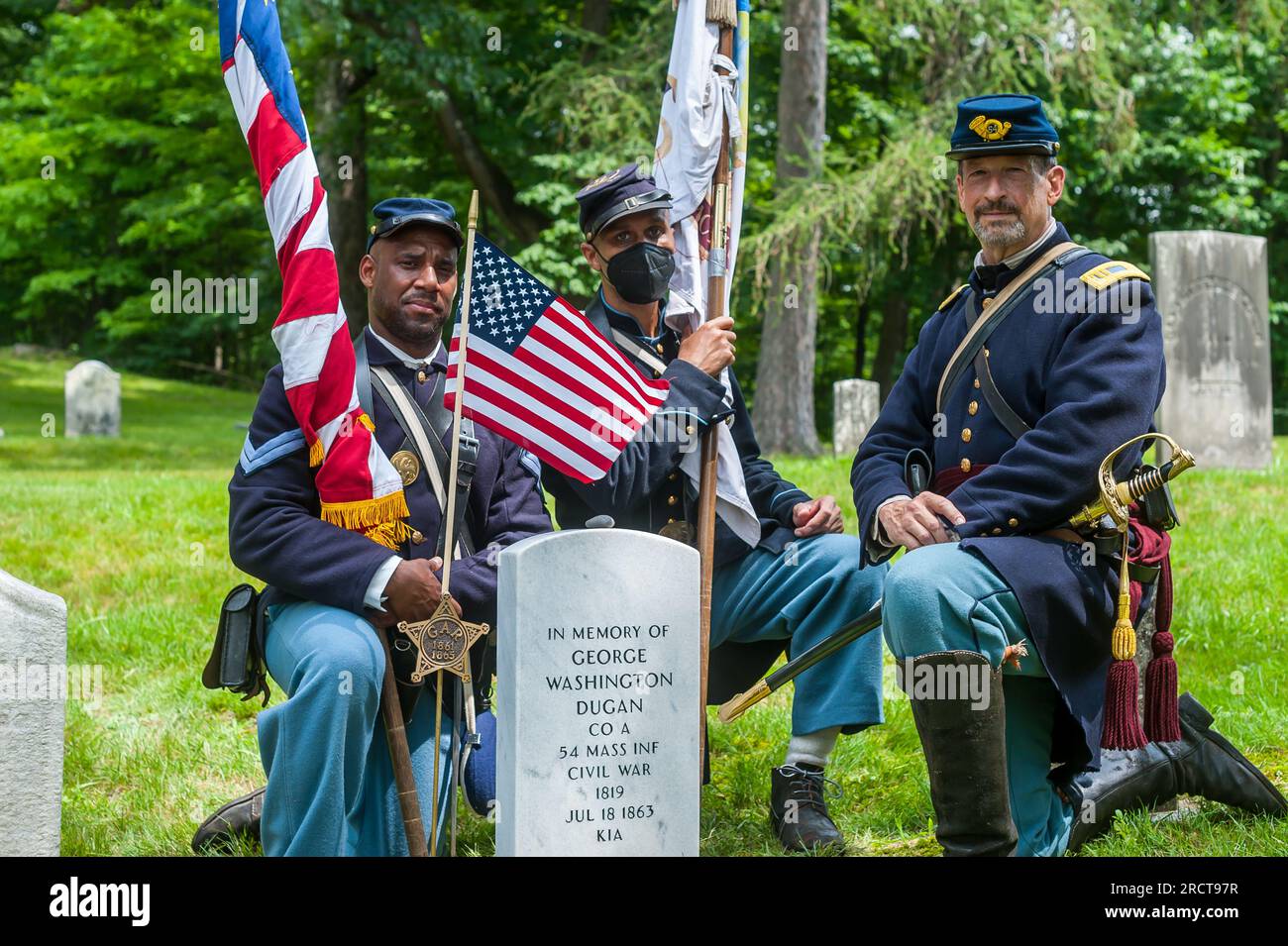 Ceremony honoring the life of George Washington Dugan, the only Black ...