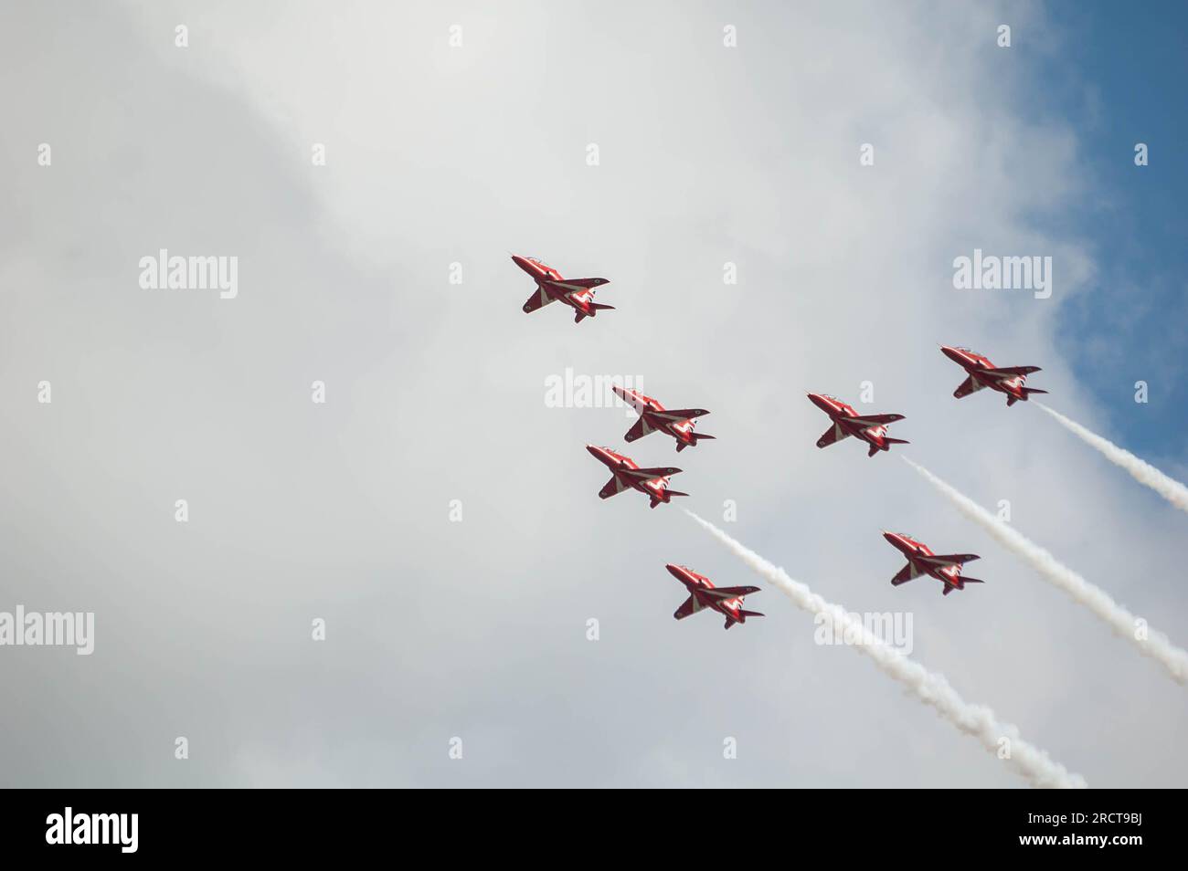 RAF FAIRFORD, GLOUCESTERSHIRE, ENGLAND - 15 July 2023: Red Arrows ...