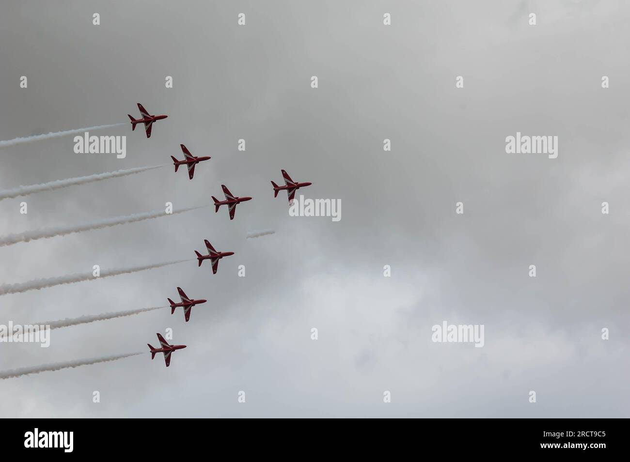 RAF FAIRFORD, GLOUCESTERSHIRE, ENGLAND - 15 July 2023: Red Arrows ...