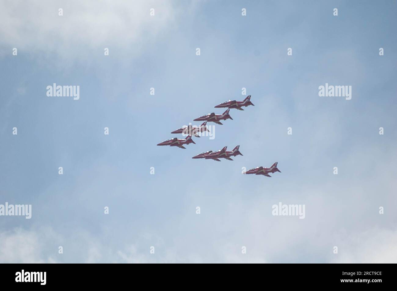 RAF FAIRFORD, GLOUCESTERSHIRE, ENGLAND - 15 July 2023: Red Arrows ...