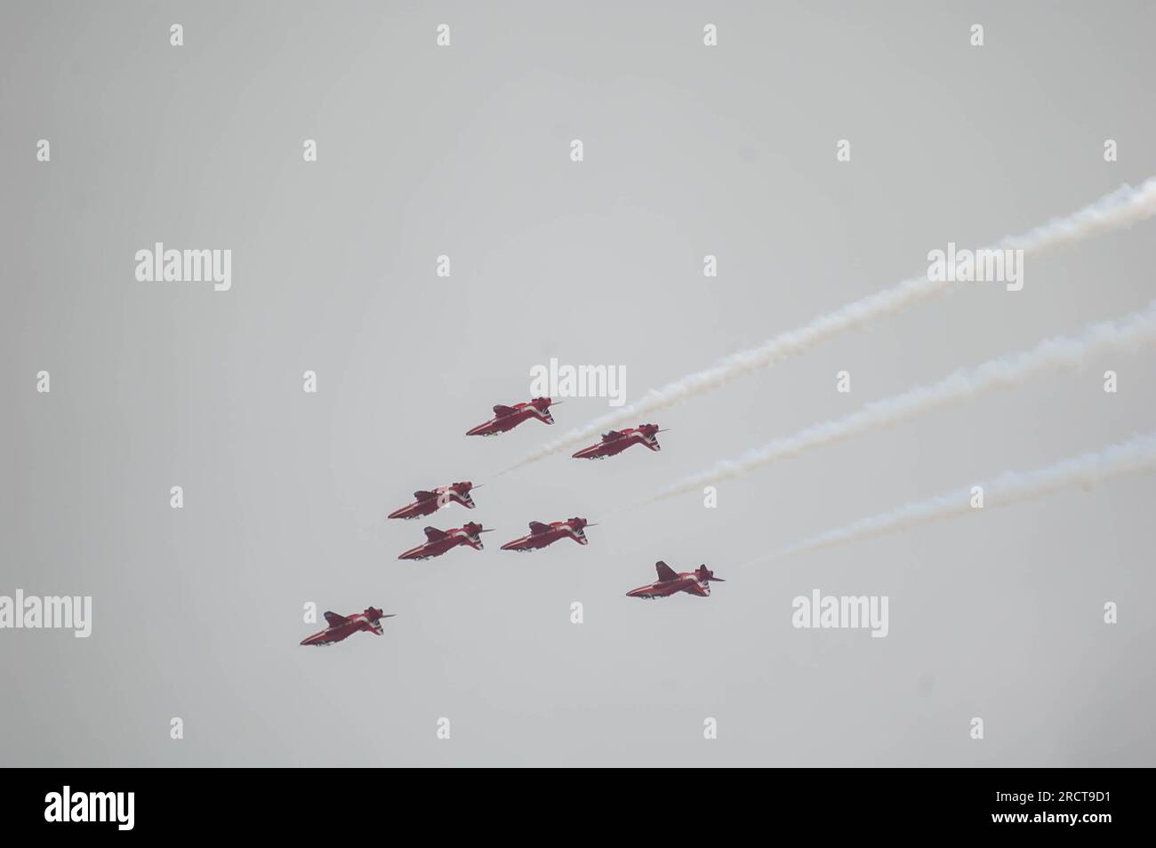 RAF FAIRFORD, GLOUCESTERSHIRE, ENGLAND - 15 July 2023: Red Arrows ...