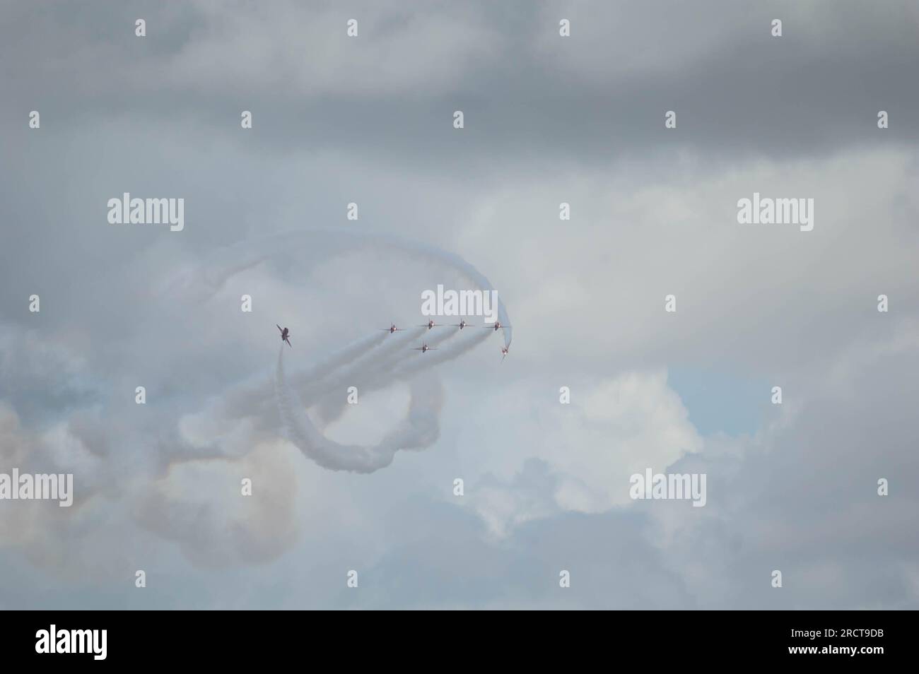 RAF FAIRFORD, GLOUCESTERSHIRE, ENGLAND - 15 July 2023: Red Arrows ...