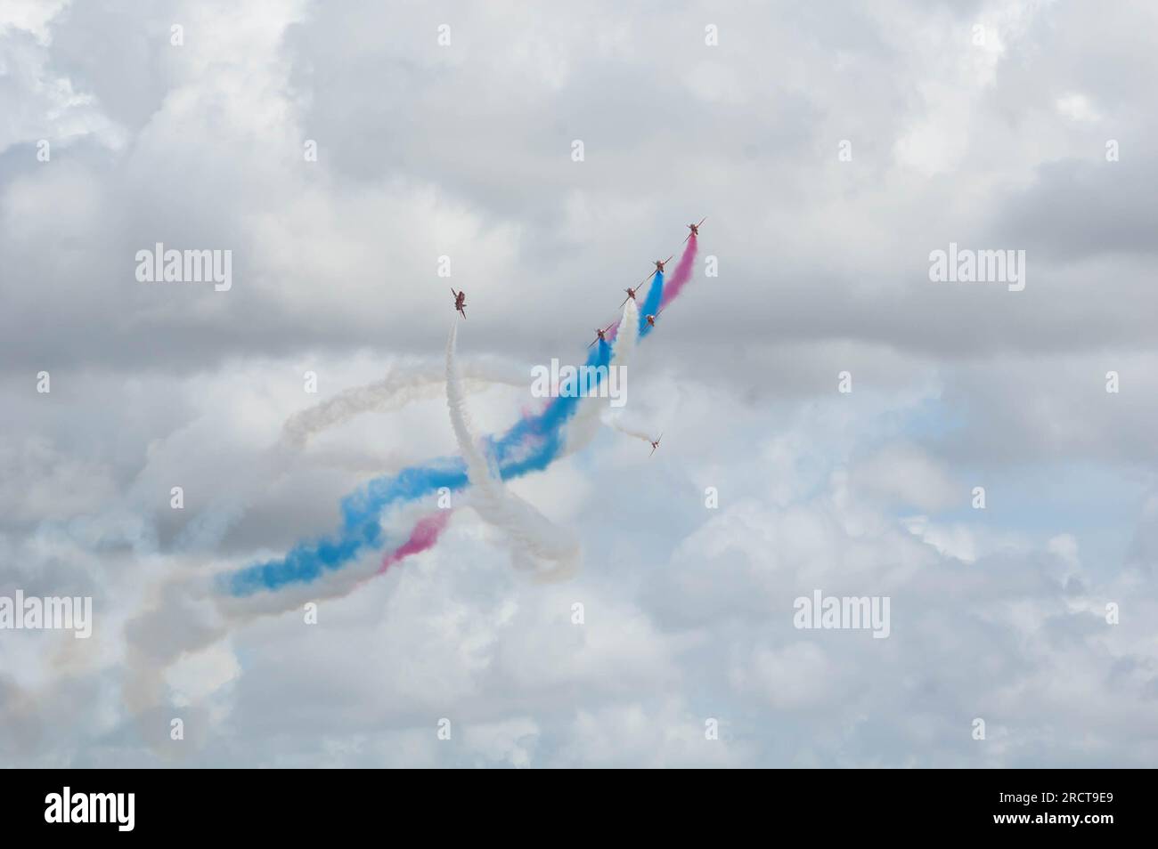 RAF FAIRFORD, GLOUCESTERSHIRE, ENGLAND - 15 July 2023: Red Arrows ...