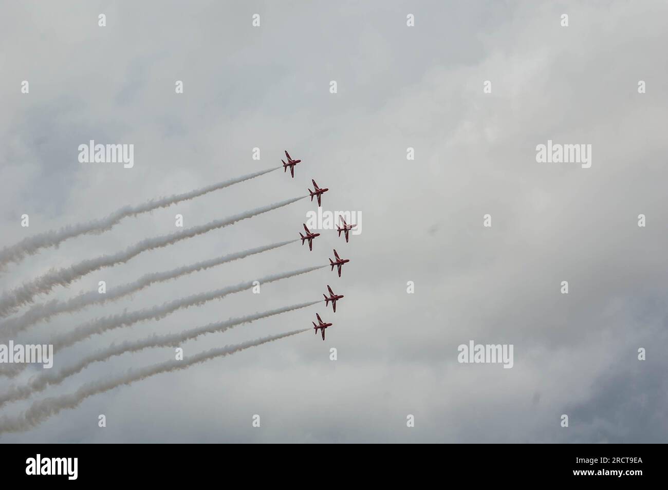 RAF FAIRFORD, GLOUCESTERSHIRE, ENGLAND - 15 July 2023: Red Arrows ...