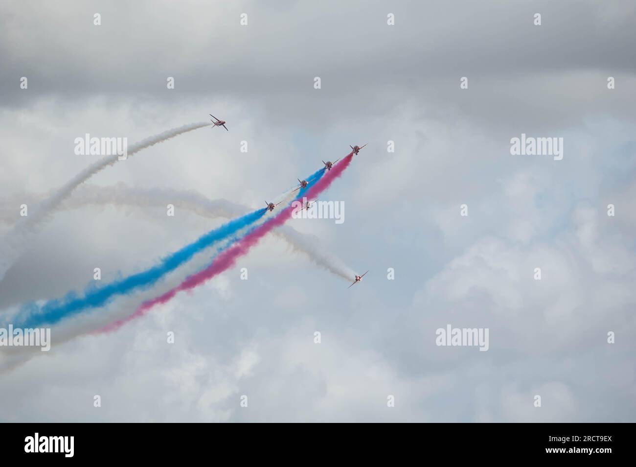 RAF FAIRFORD, GLOUCESTERSHIRE, ENGLAND - 15 July 2023: Red Arrows ...