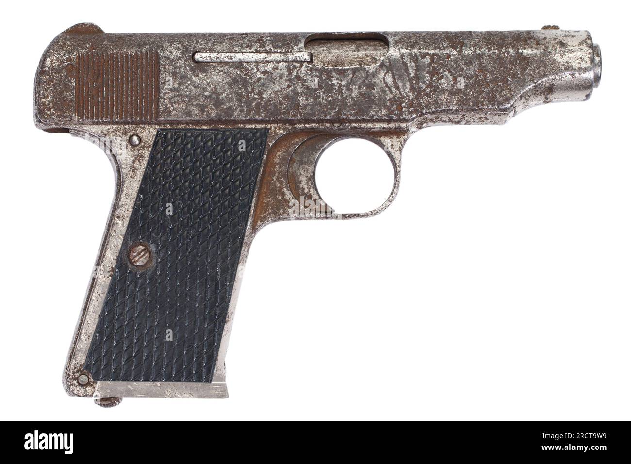 Old vintage rusty pistol isolated on white Stock Photo - Alamy