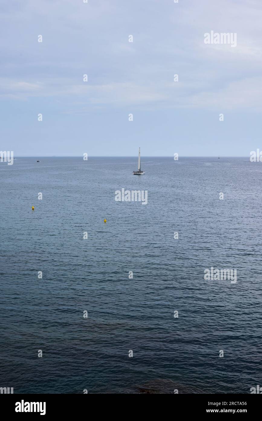 Sailing catamaran with open sails. Yacht - Catamaran in the tropical ...