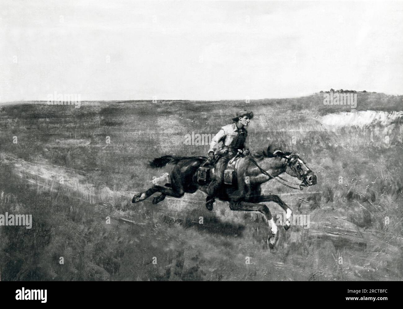 United States: 1860 A Pony Express rider crossing the plains. The Pony ...