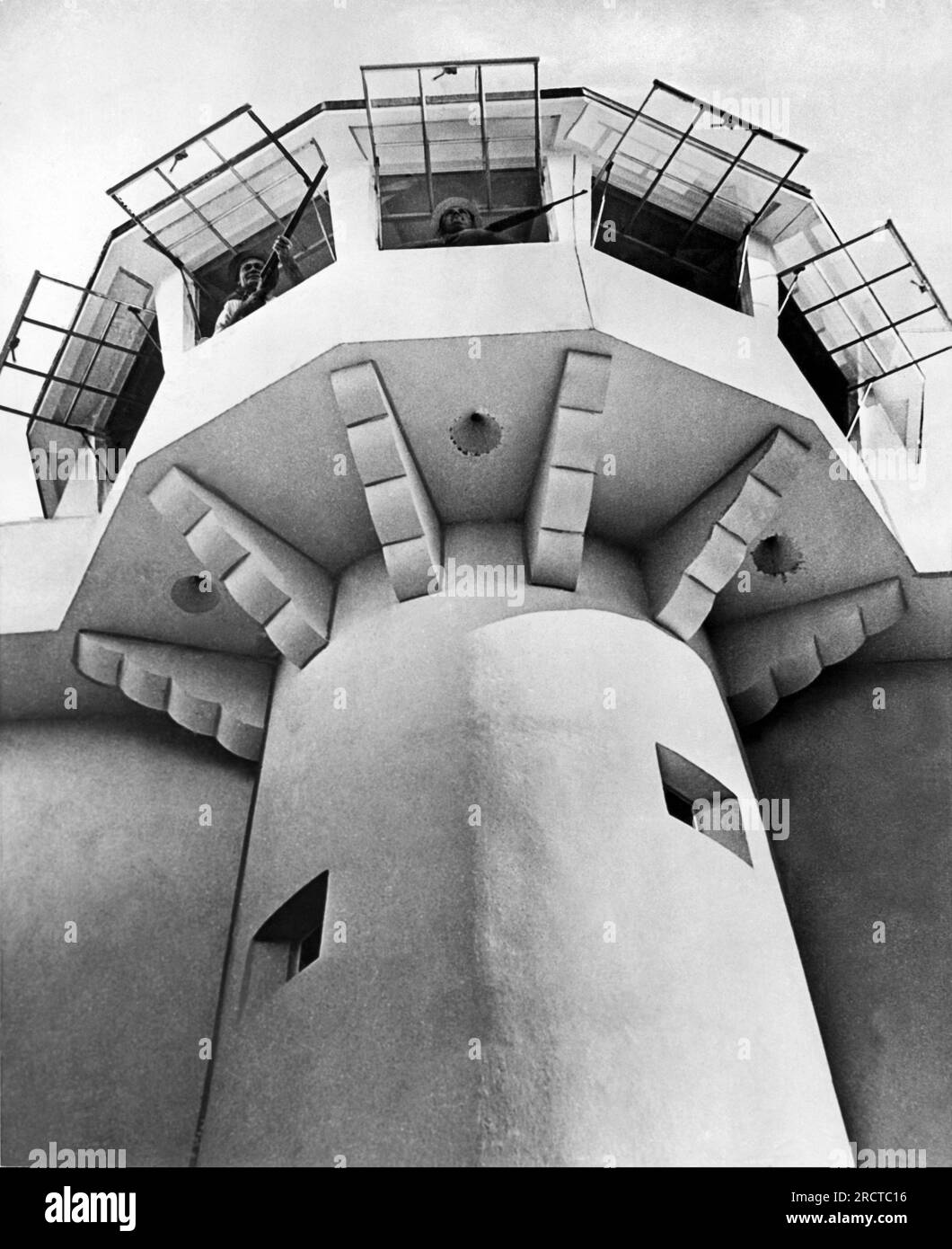 Atlanta, Georgia: c. 1958. Two armed guards keeping watch in one of the ...